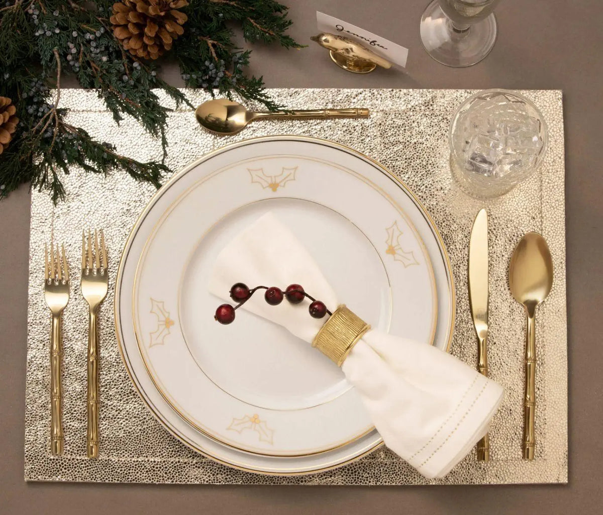 Blue Pheasant Hannah Gold Trim with Holly Decor Dinnerware – Lavender ...