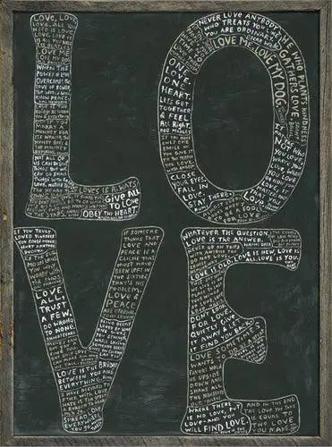 Sugarboo Designs L-O-V-E Art Print (Grey Wood Frame) 36" x 25" Ships ...